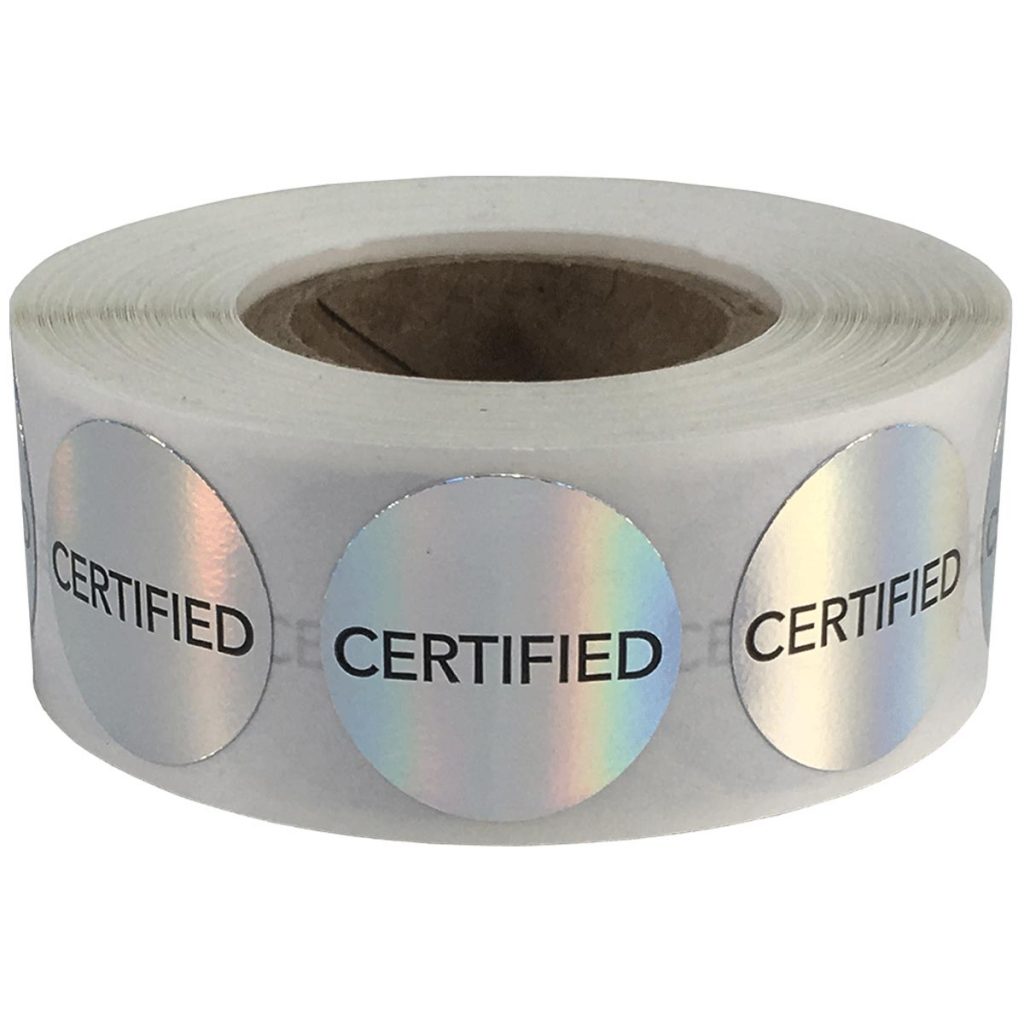 Metalized Certified Stickers | 0.75 Inch Round | InStockLabels.com
