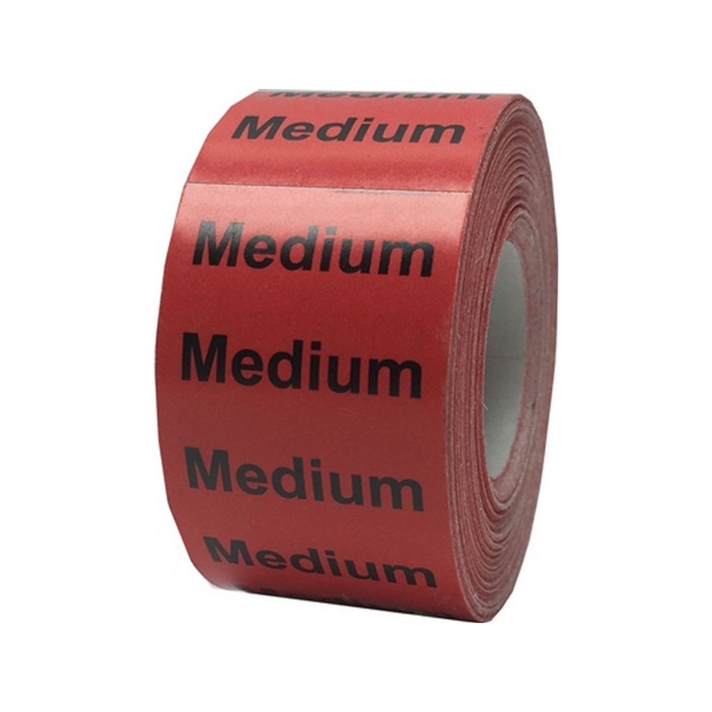 Color Coded Size Strip Labels for Retail Shirts | InStockLabels.com