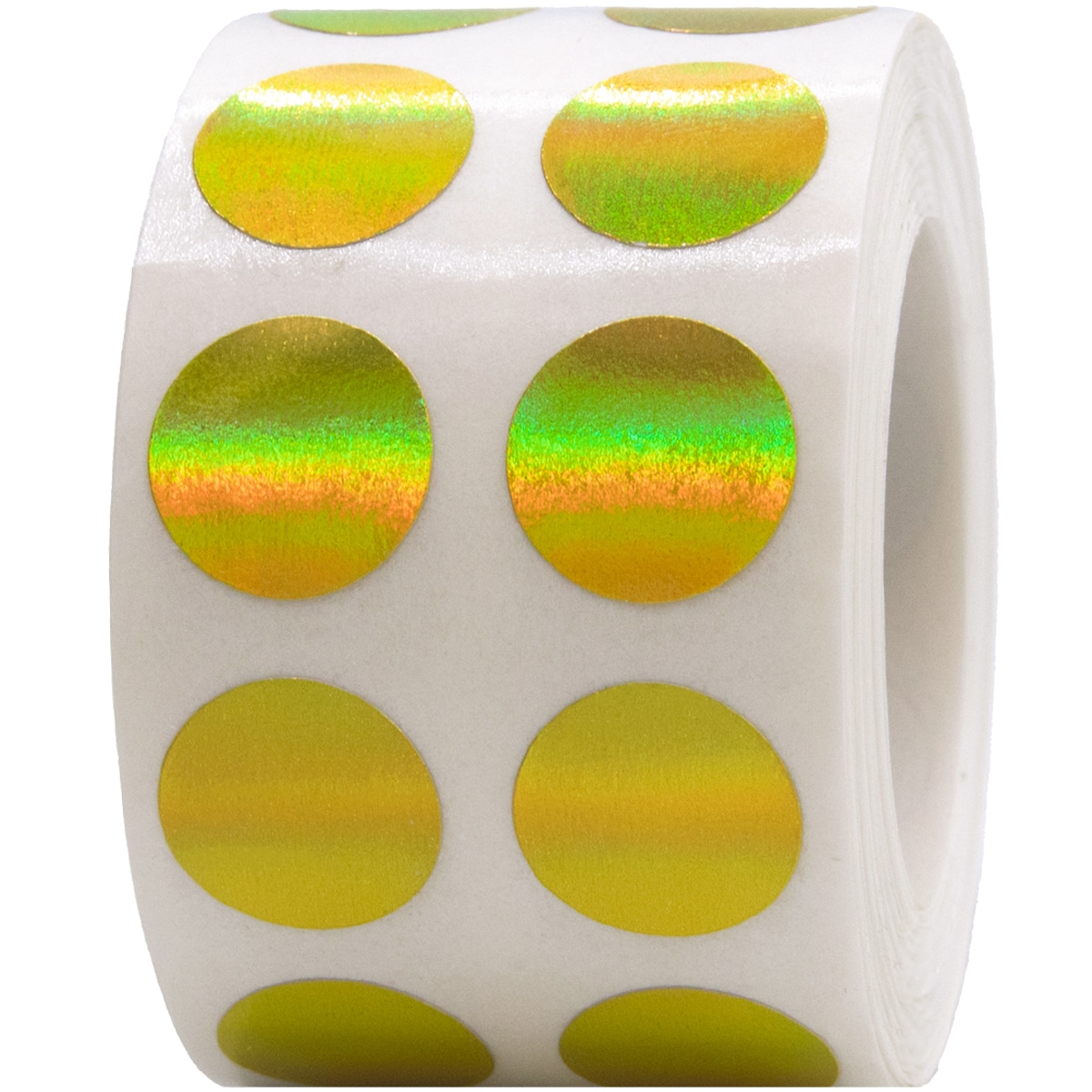 Small Metalized Yellow Dot Stickers 1/2" Round | InStockLabels.com