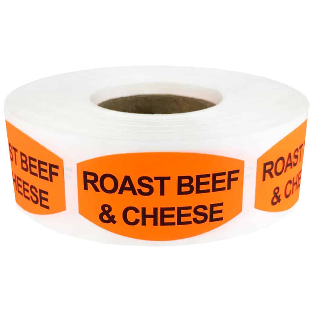 Fluorescent Orange Deli Stickers | InStockLabels.com