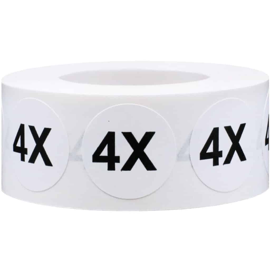 Round Size Stickers For Apparel XXS - 5X - InStockLabels.com