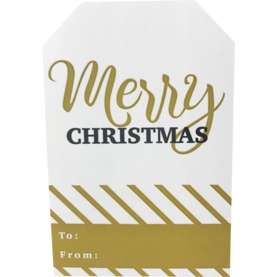 Classy Gold/White Holiday Gift Tags | 100 Qty | InStockLabels.com