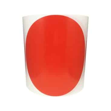 Extra Large Red Color Code Labels 6" Round | InstockLabels.com
