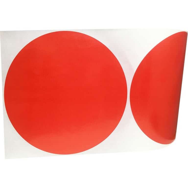 Extra Large Red Color Code Labels 6" Round | InstockLabels.com