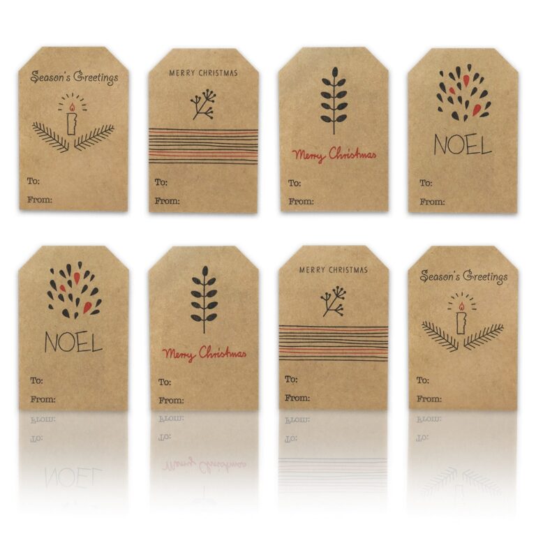 Natural Kraft Boho Style Christmas Gift Tags | InStockLabels.com