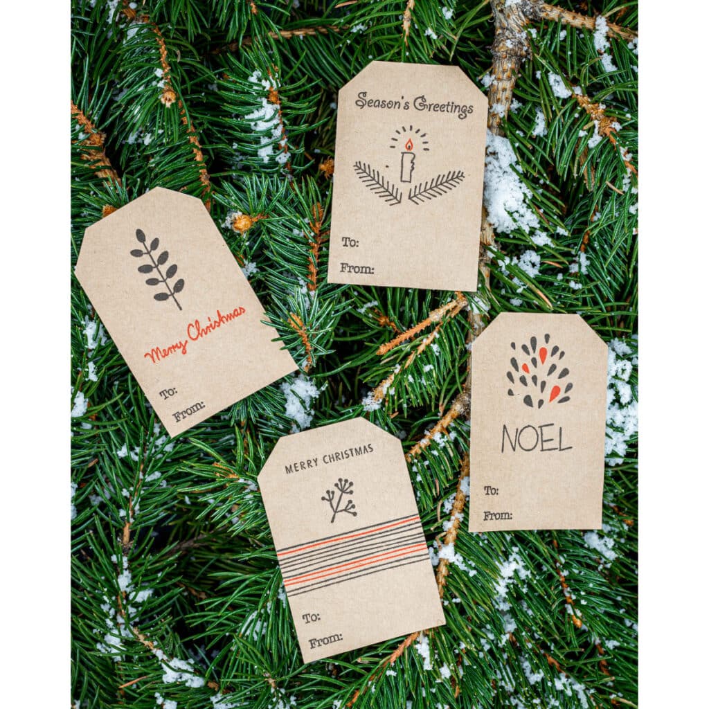 Natural Kraft Boho Style Christmas Gift Tags | InStockLabels.com